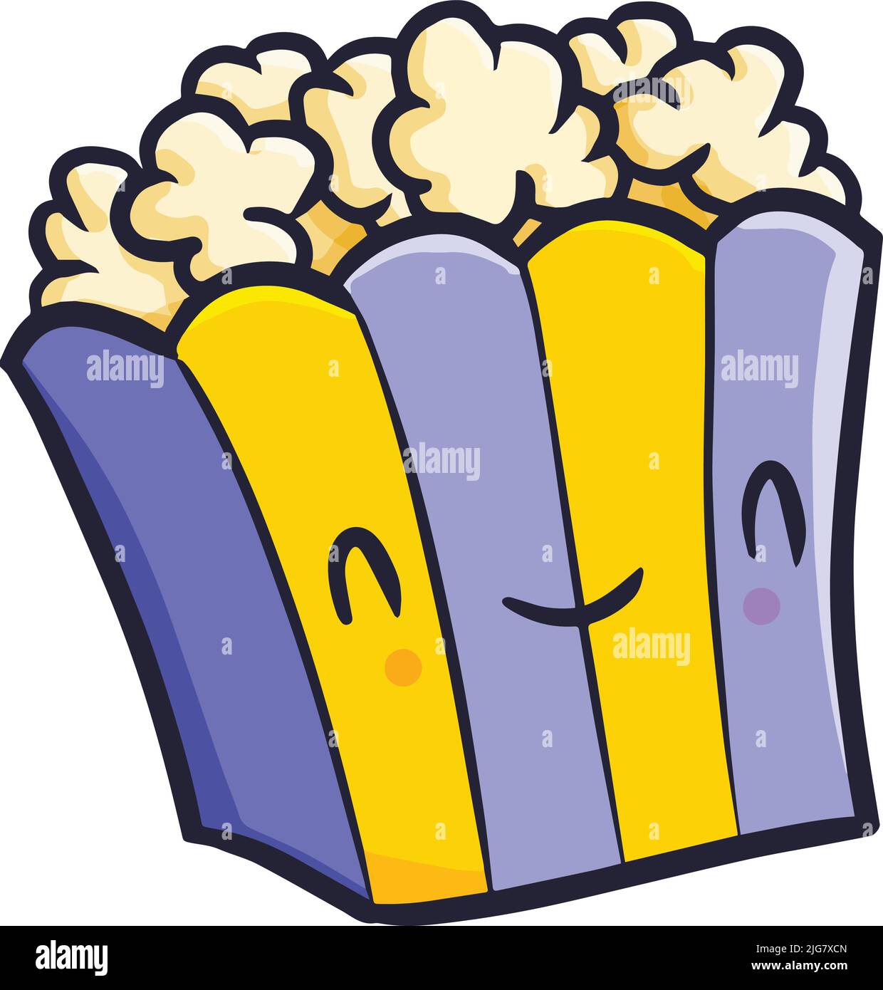 A simple clip art of popcorn in a striped bucket Stock Vector Image ...