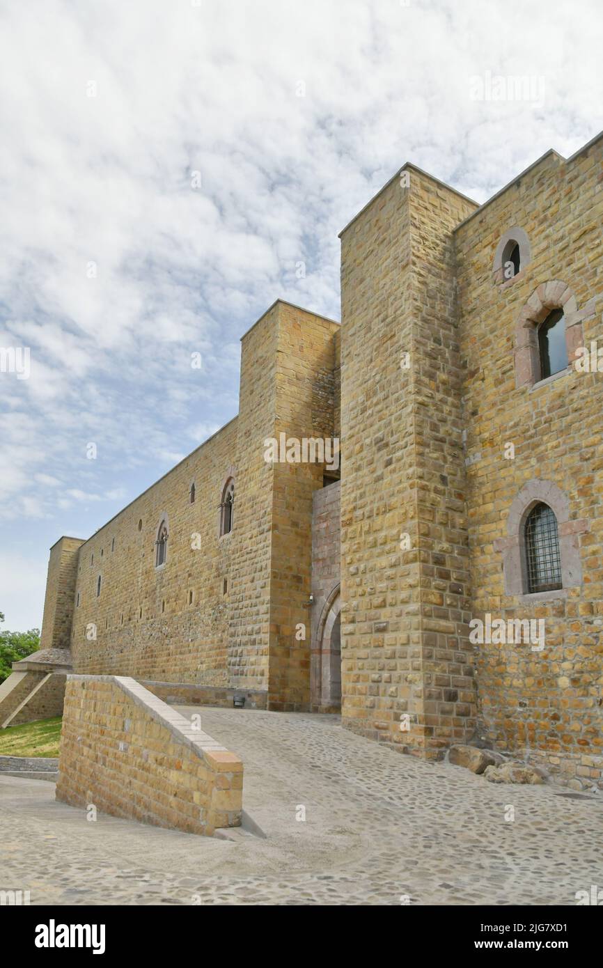 The walls of the medieval castle built by King Frederick II in a small ...