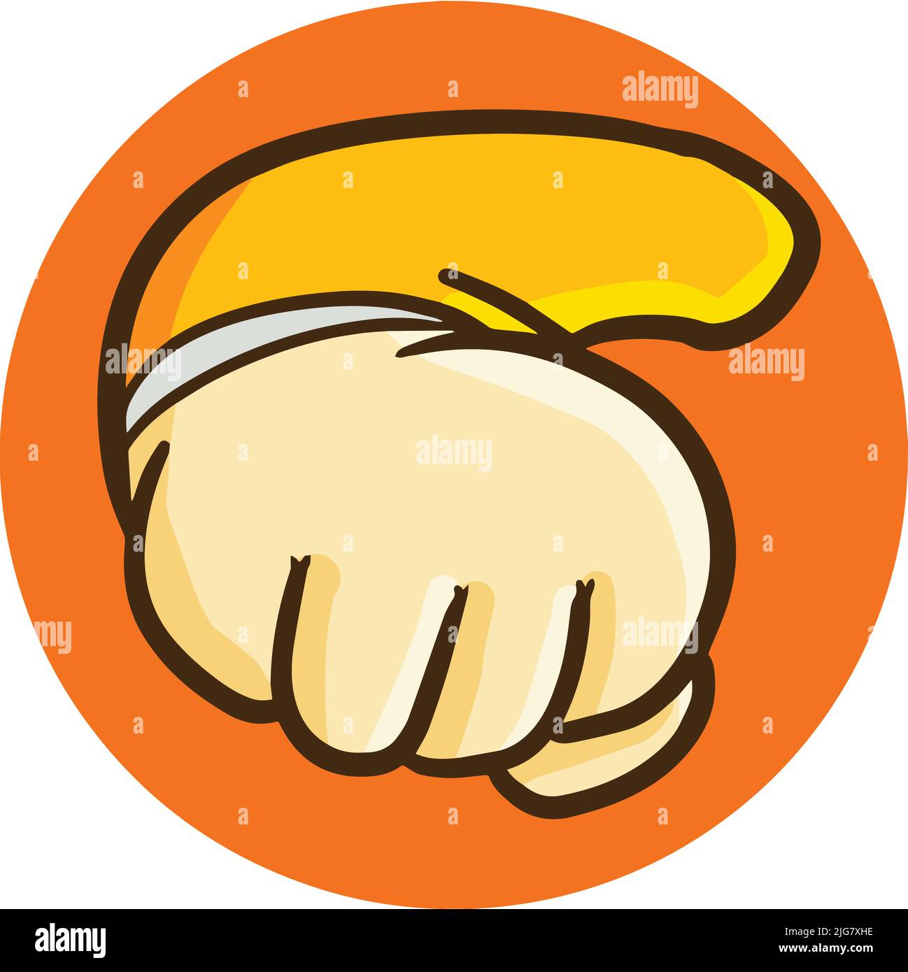 A simple clip art of a cartoon fist on an orange circle Stock Vector ...