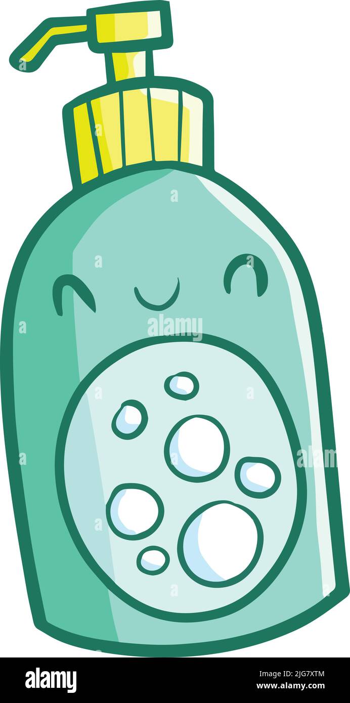 A vertical simple clip art of a pumping soap with smiley Stock Vector ...