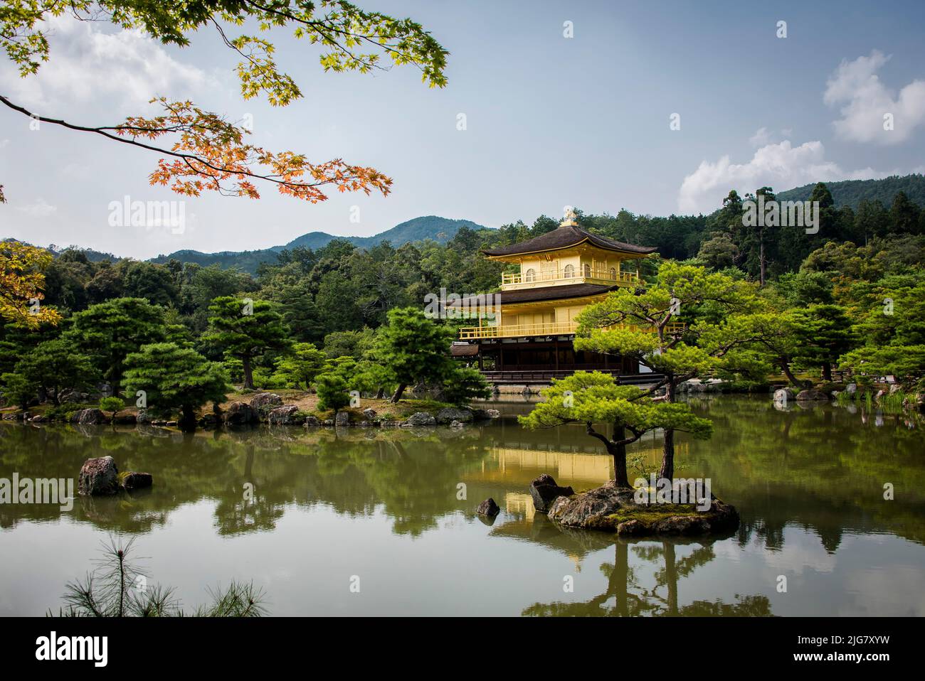 A beautiful shot of the historical landmark of Shari-den Kinkaku in ...