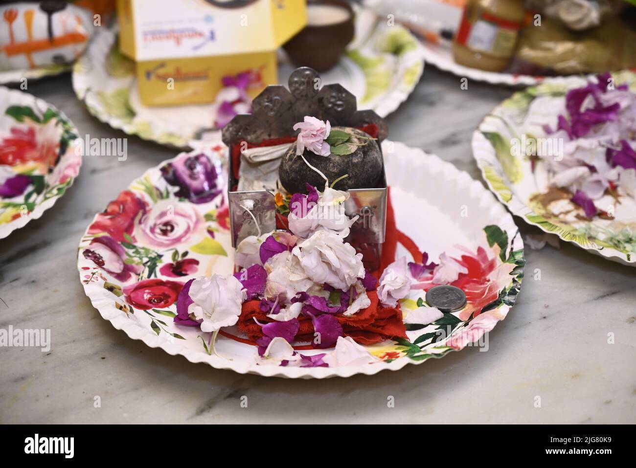 Indian sweets in a tray with traditional for Diwali festival ...
