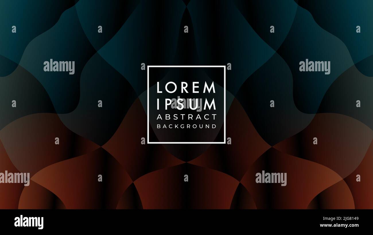 Symmetrical wavy geometric pattern in dark color gradient. Abstract ...