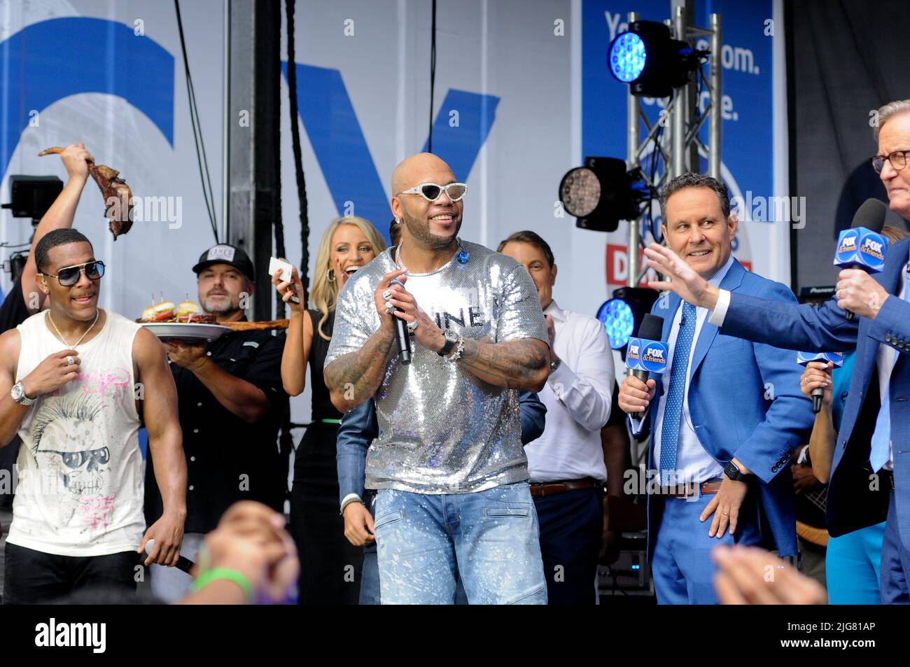 New York, USA. 08th July, 2022. Rapper Flo Rida performs on 'Fox and ...