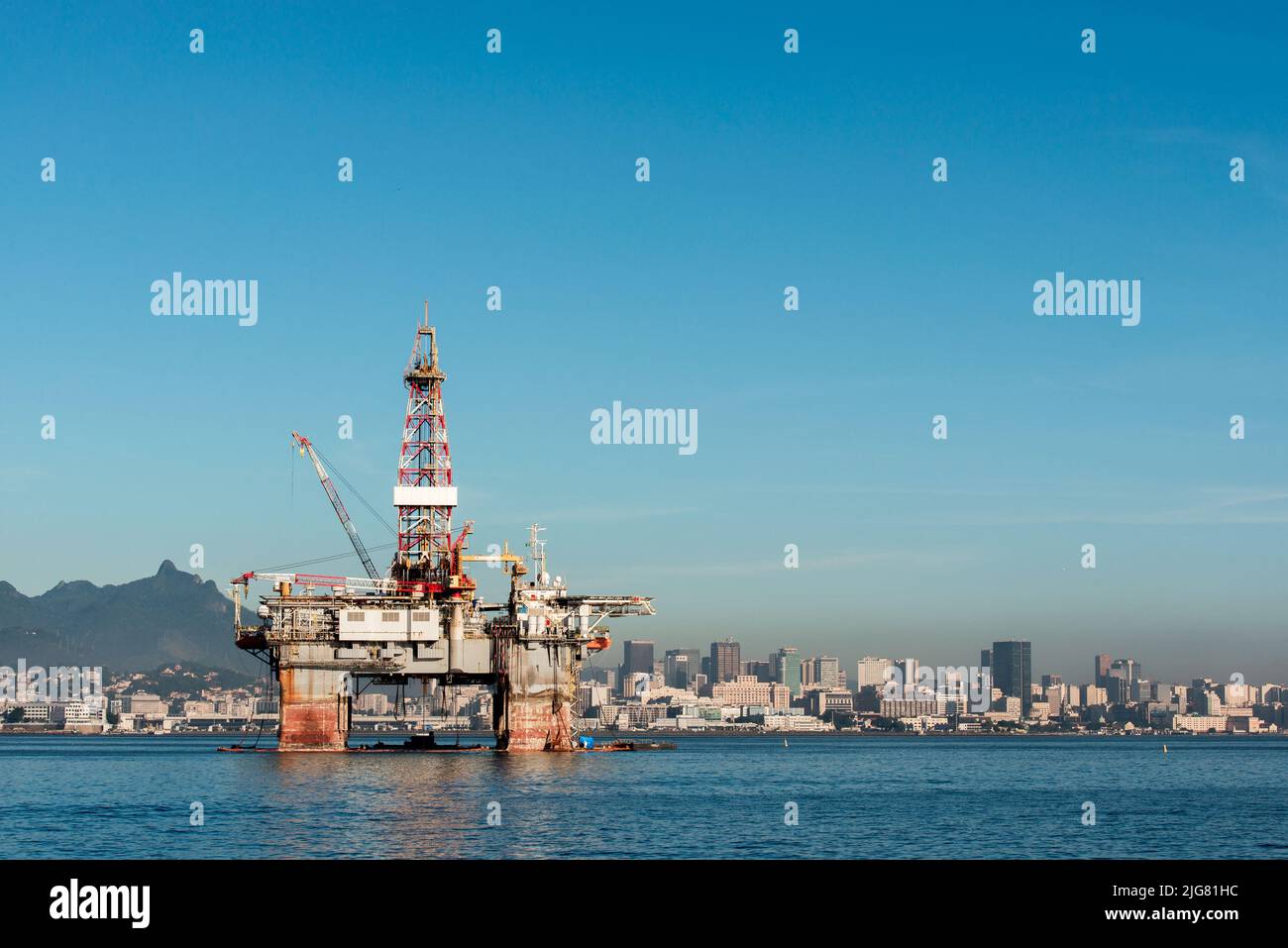 Oil Drilling Rig in Guanabara Bay in Rio de Janeiro, Brazil Stock Photo ...