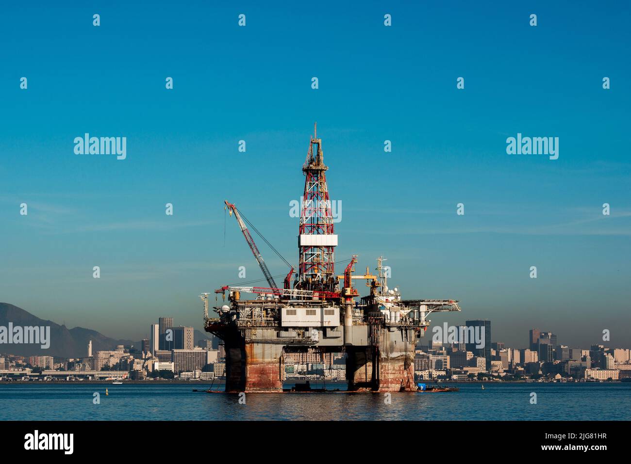 Oil Drilling Rig in Guanabara Bay in Rio de Janeiro, Brazil Stock Photo ...
