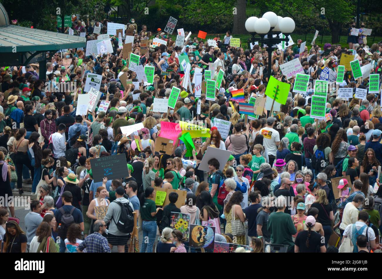 An aerial of people protesting against the Supreme Court ruling to take ...
