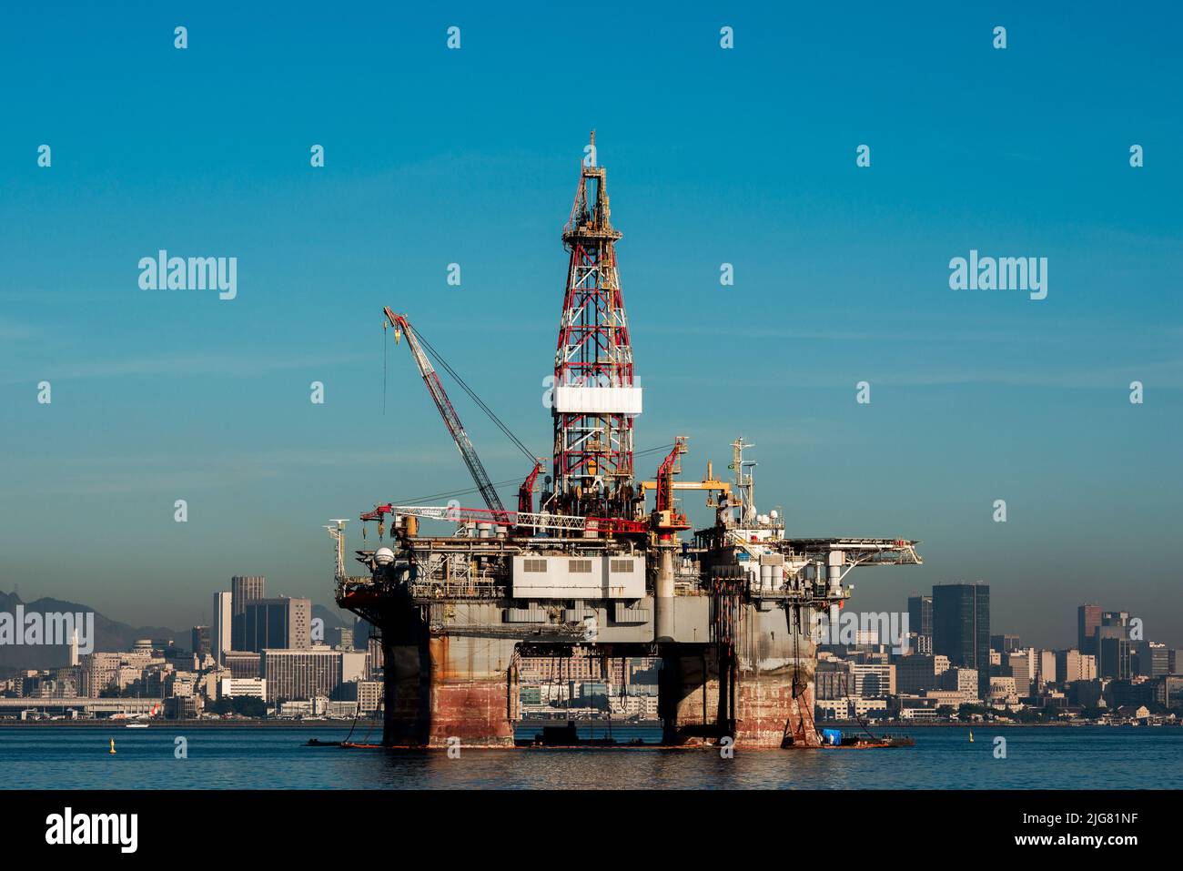 Oil Drilling Rig in Guanabara Bay in Rio de Janeiro, Brazil Stock Photo ...