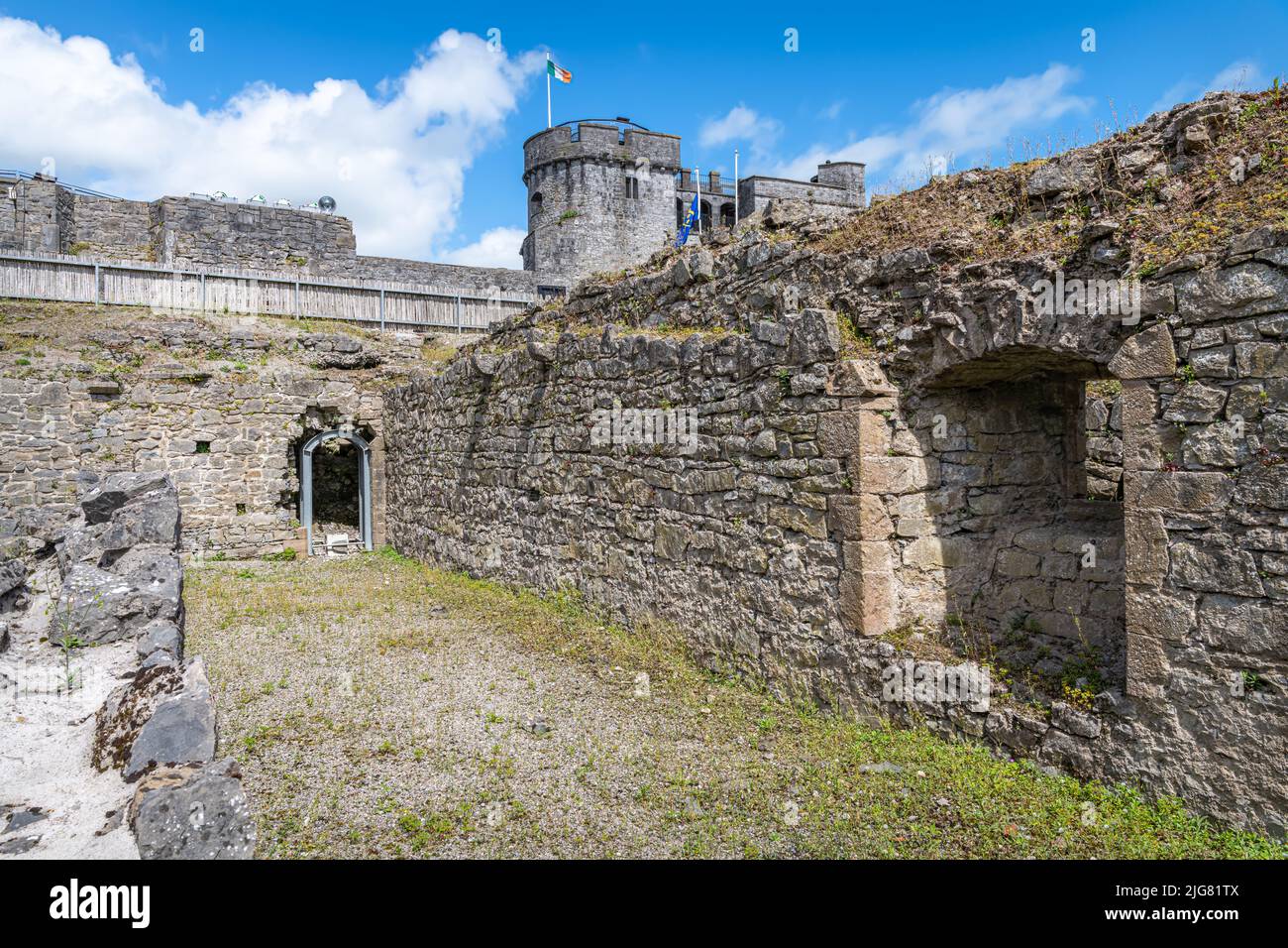 King John's Castle from inside the court yard, Limerick, Ireland Stock ...
