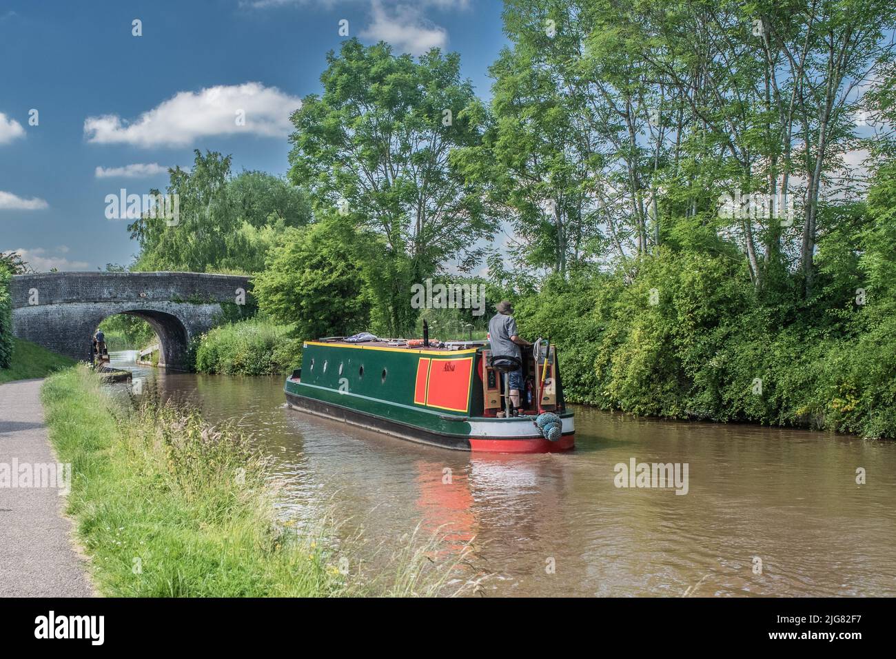 Nantwich Stock Photography Town Canal, narrowboat, boat, person ...