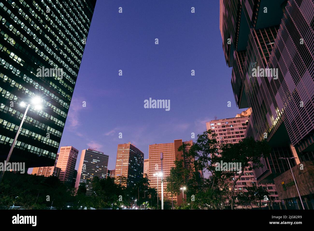 Sunrise reflection in big office hi-res stock photography and images ...