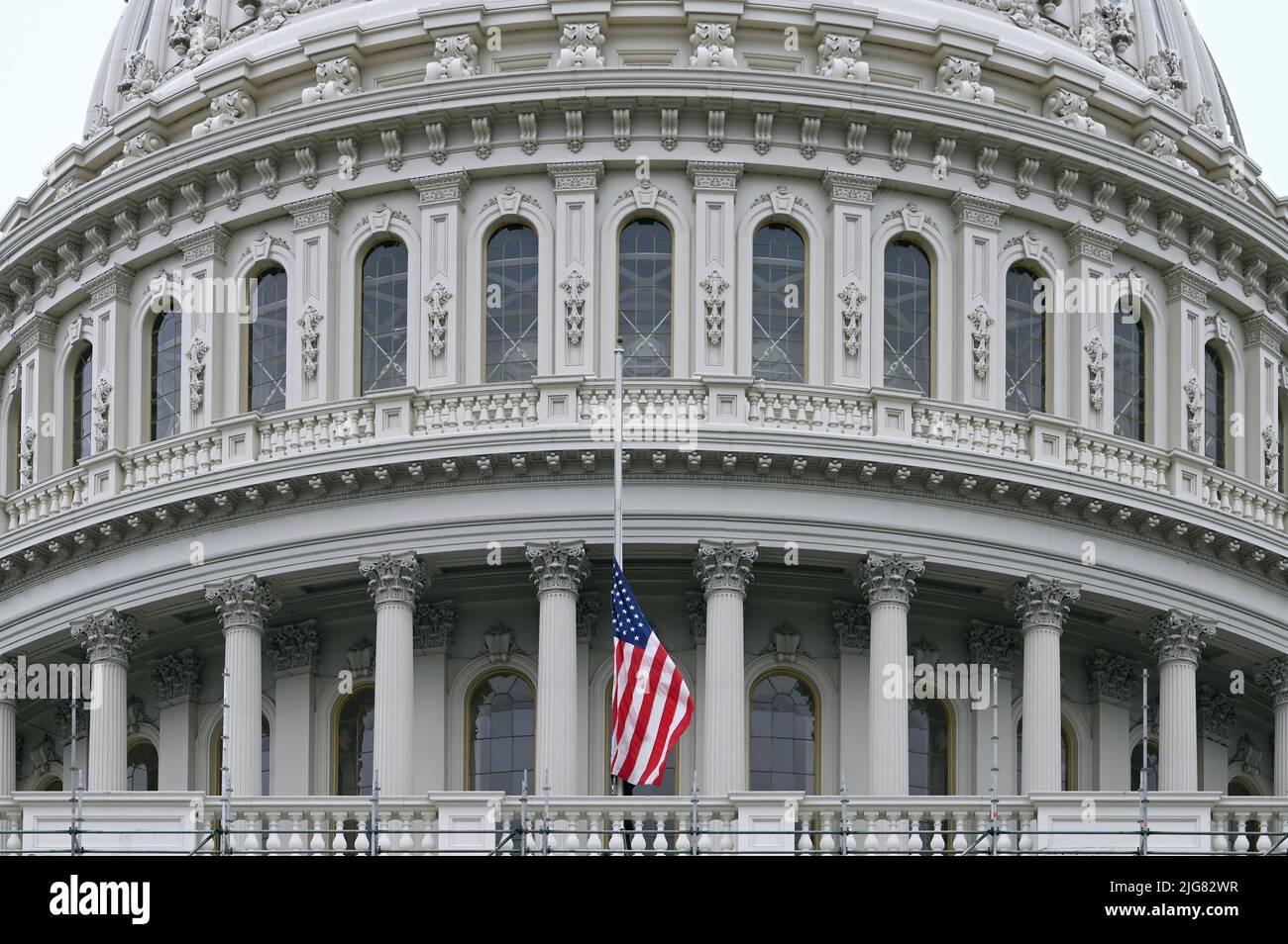 Half-mast at the United States Capitol on the National Mall; Washington ...