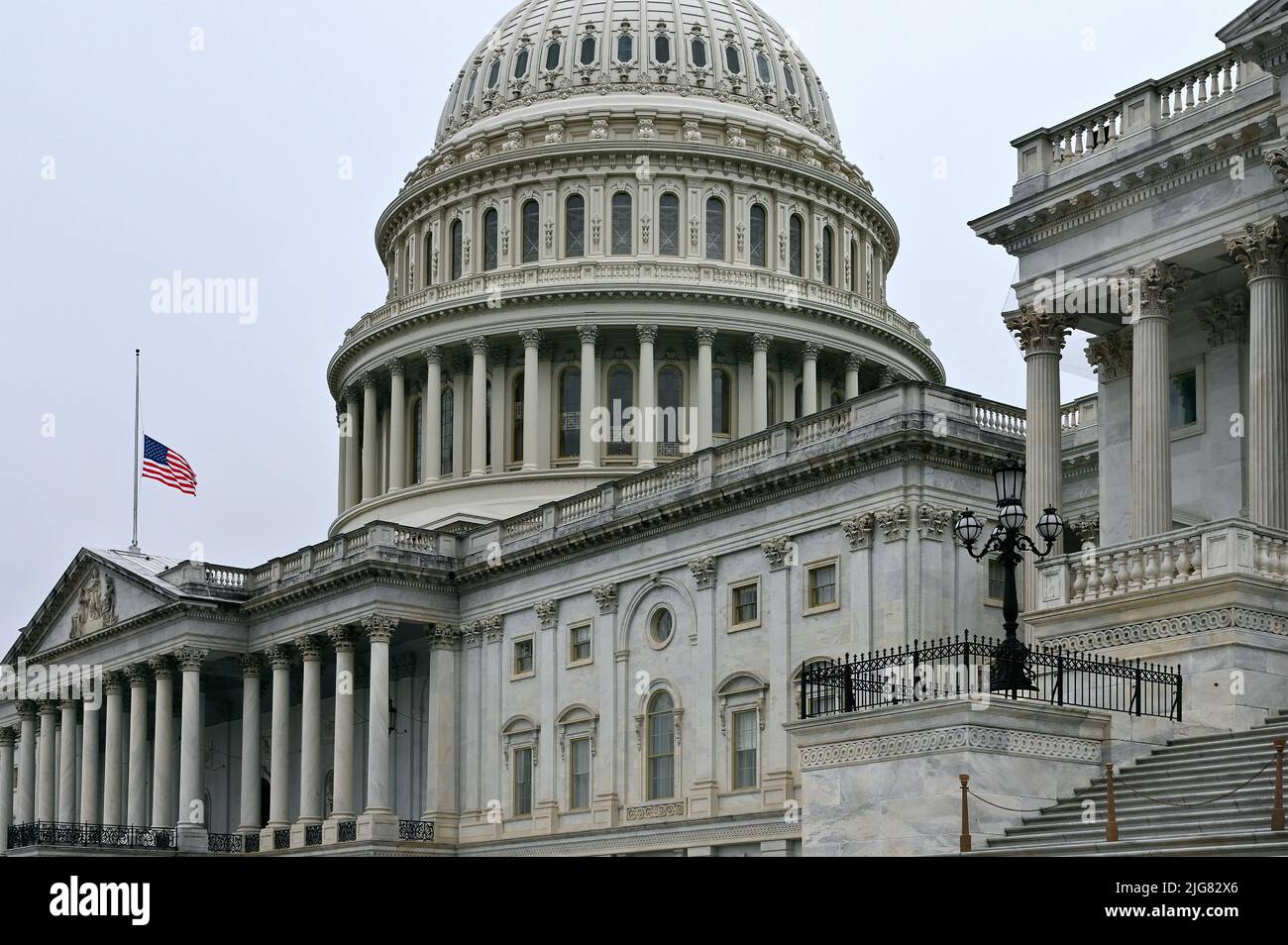 Half-mast at the United States Capitol on the National Mall; Washington ...
