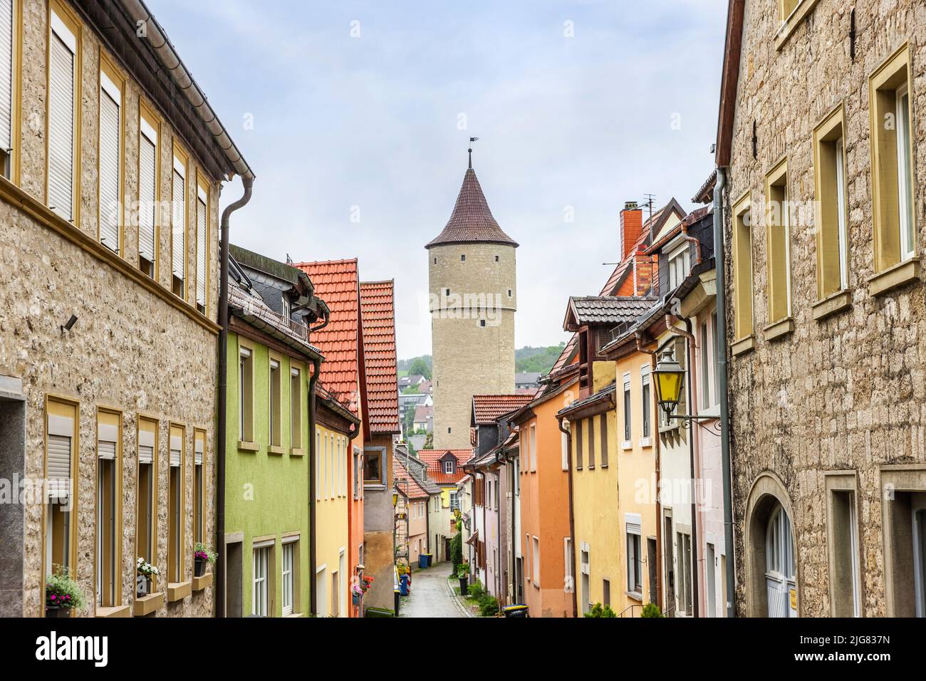 Old town with tower in ochsenfurt in bavaria hi-res stock photography ...