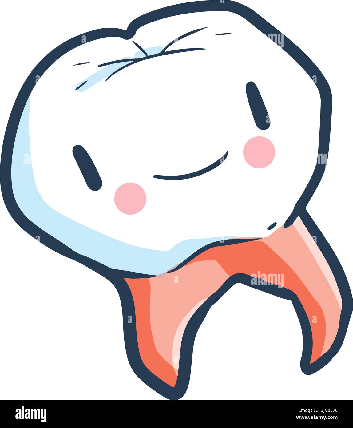 A colorful vector illustration of a cartoon tooth with a smiling face ...