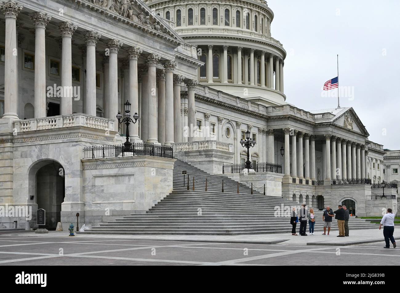 Half-mast at the United States Capitol on the National Mall; Washington ...