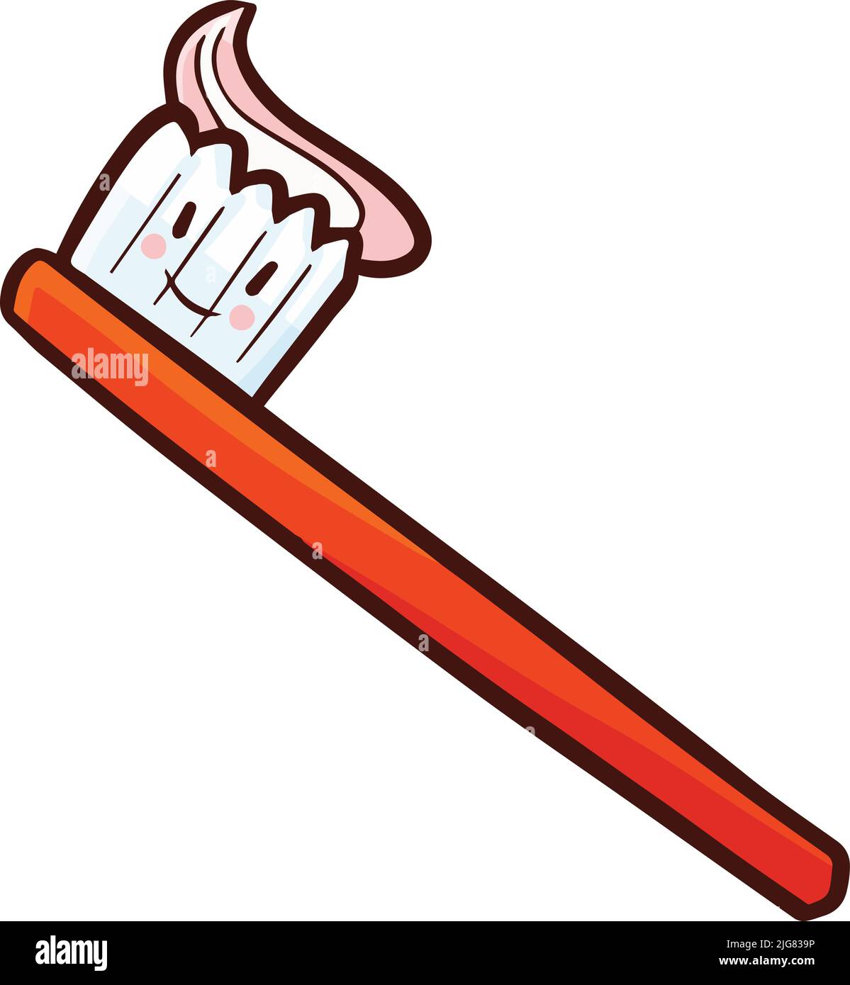 A colorful vector illustration of a cartoon toothbrush Stock Vector ...