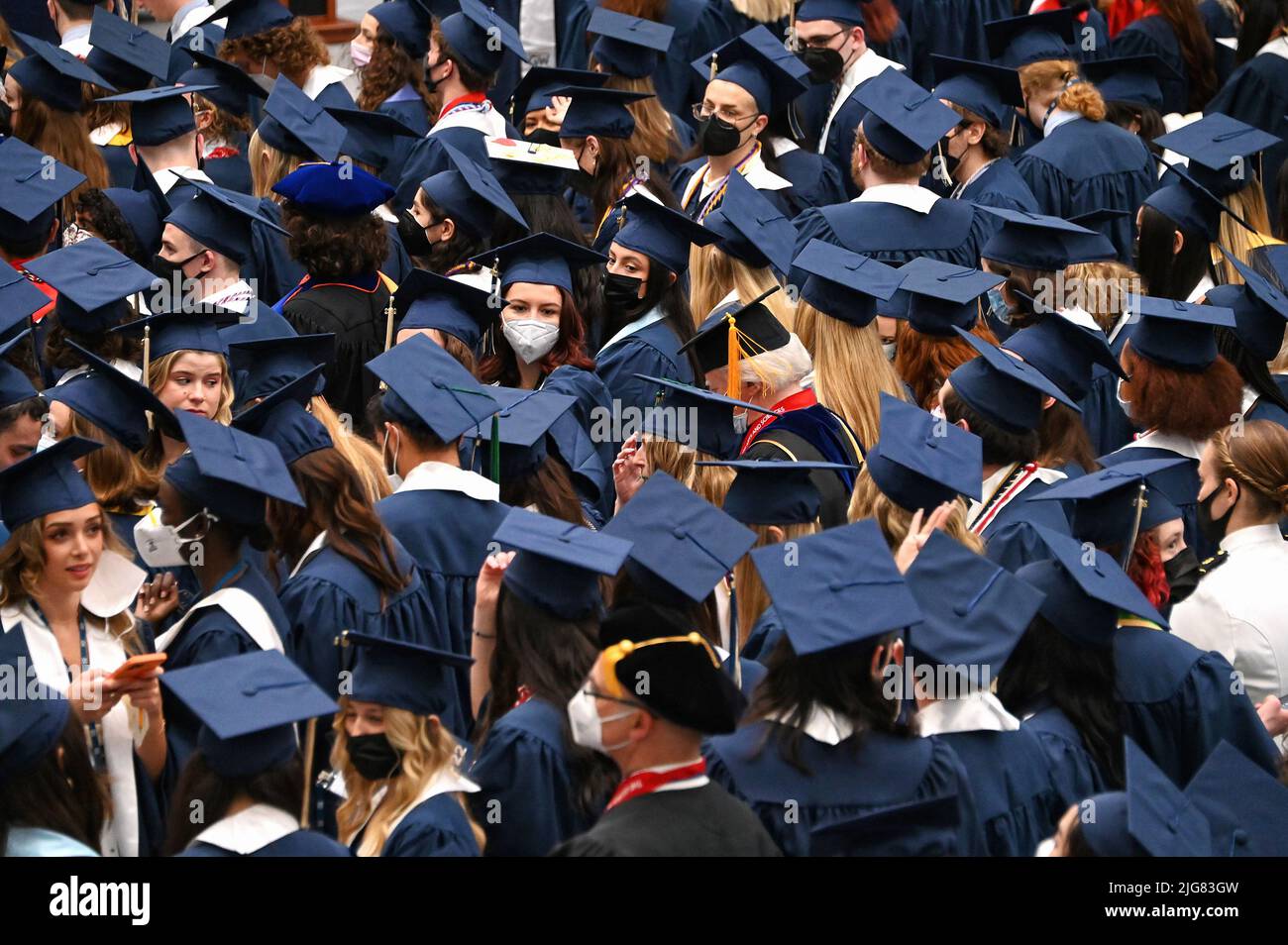 George Washington University college students in traditional robe and ...