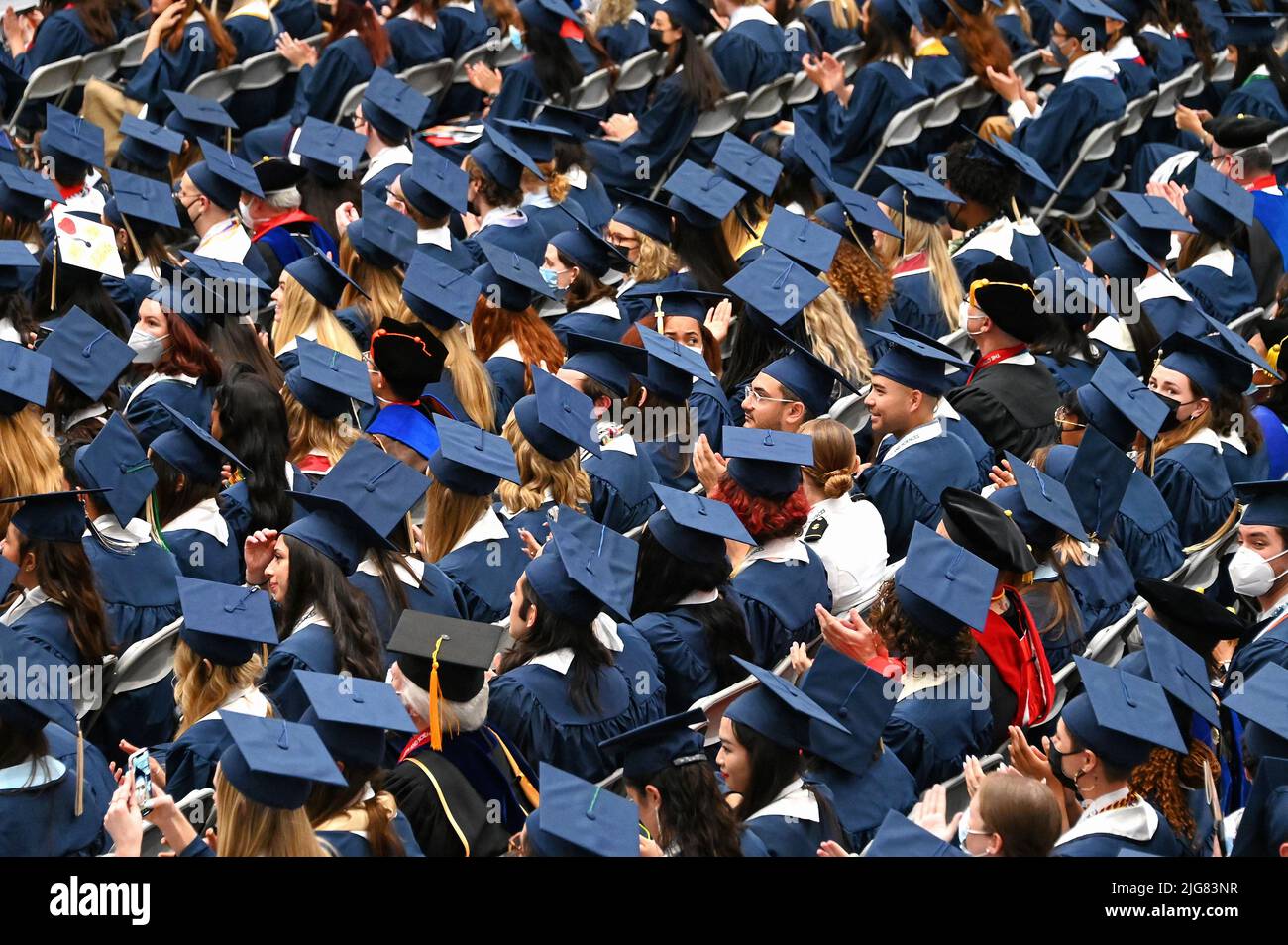 George Washington University college students in traditional robe and ...