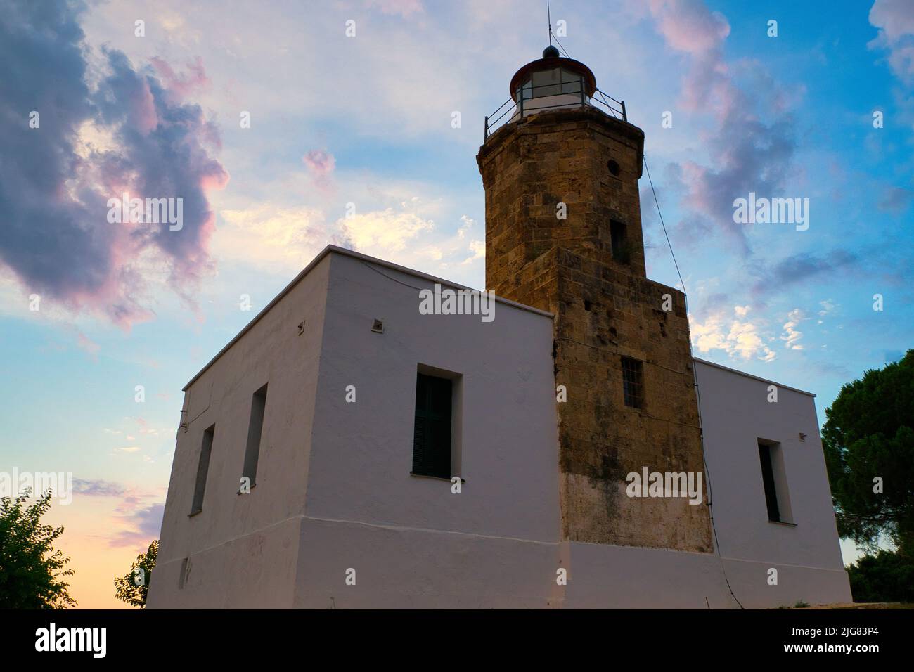 Katakolo lighthouse was built in 1865 with the height of its stone ...