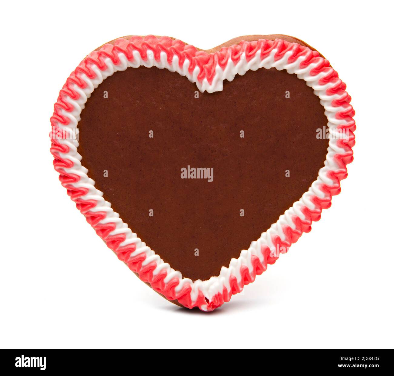 Red gingerbread heart isolated on white background Stock Photo - Alamy