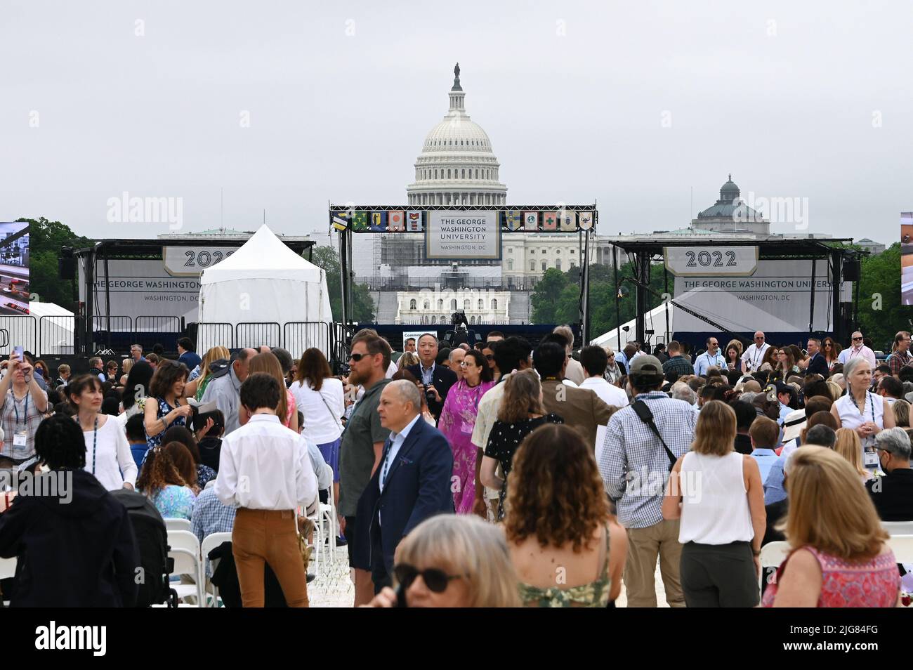 George Washington University graduation ceremony on the National Mall ...