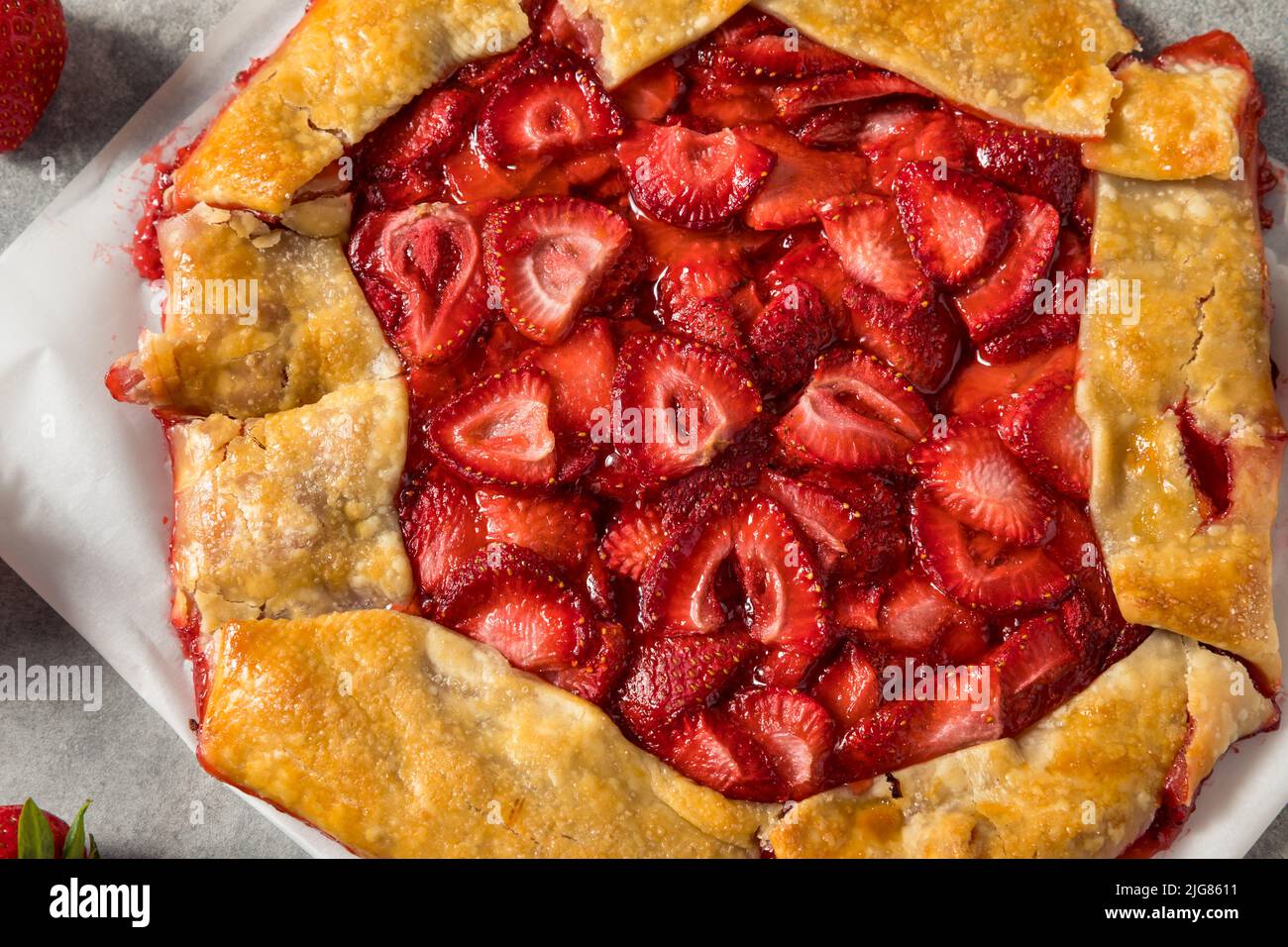 Homemade French Strawberry Galette with Salt and Sugar Stock Photo - Alamy