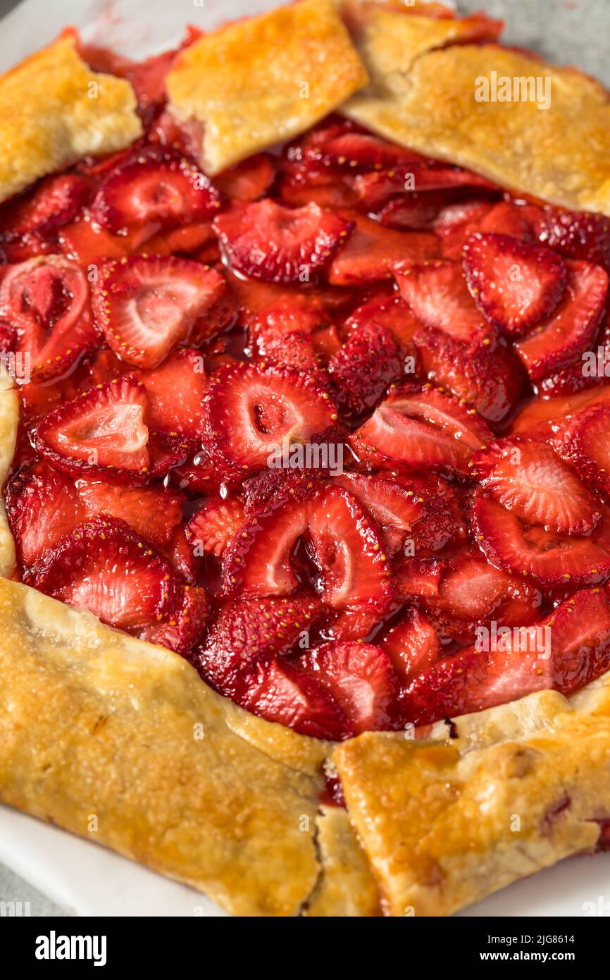 Homemade French Strawberry Galette with Salt and Sugar Stock Photo - Alamy