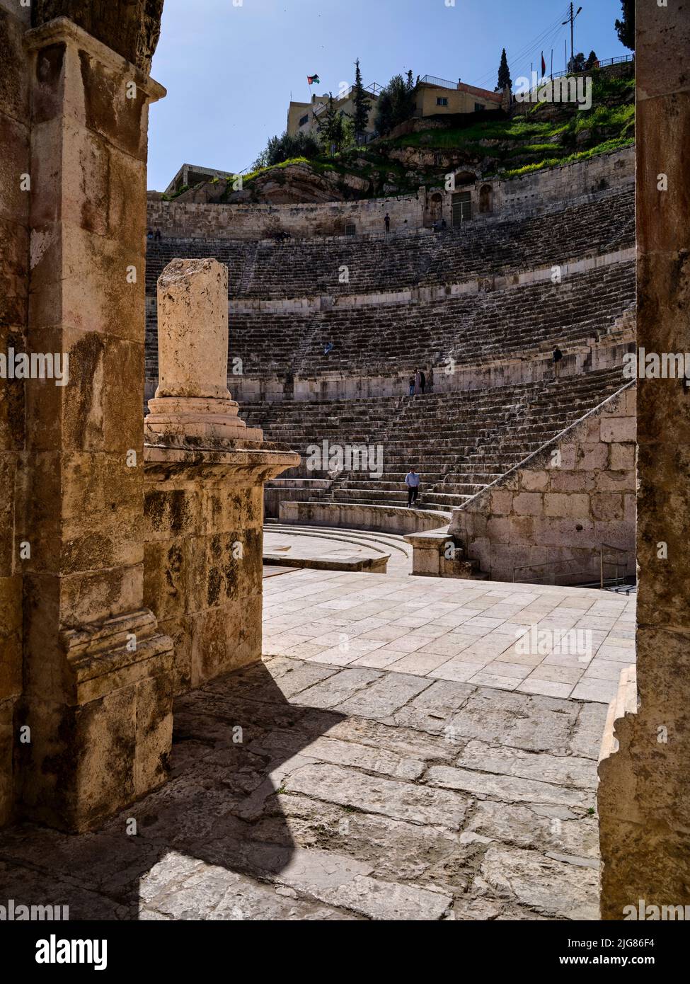 In the Roman theater of Jordan Stock Photo - Alamy