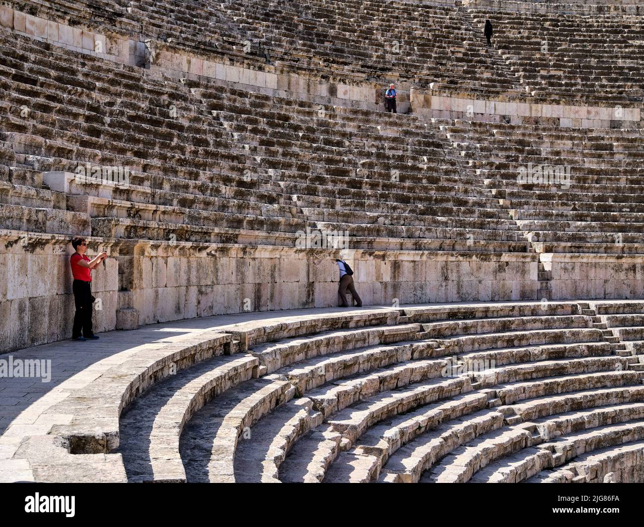In the Roman theater of Jordan Stock Photo - Alamy