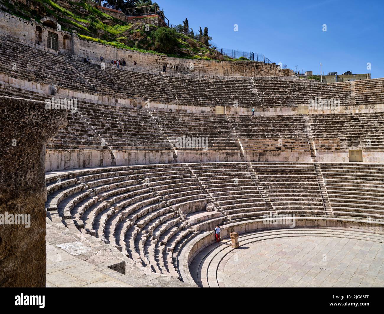 In the Roman theater of Jordan Stock Photo - Alamy