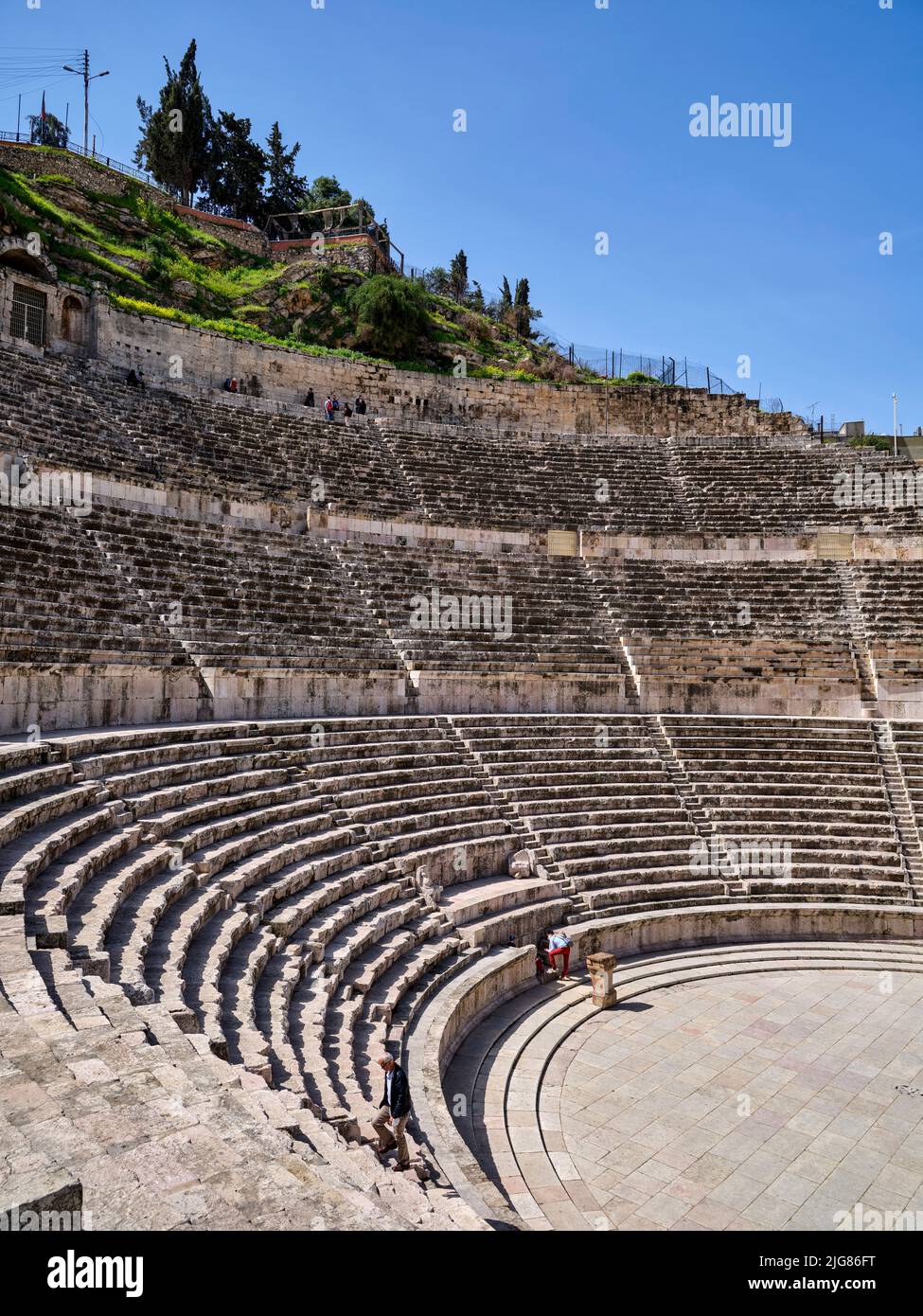 In the Roman theater of Jordan Stock Photo - Alamy