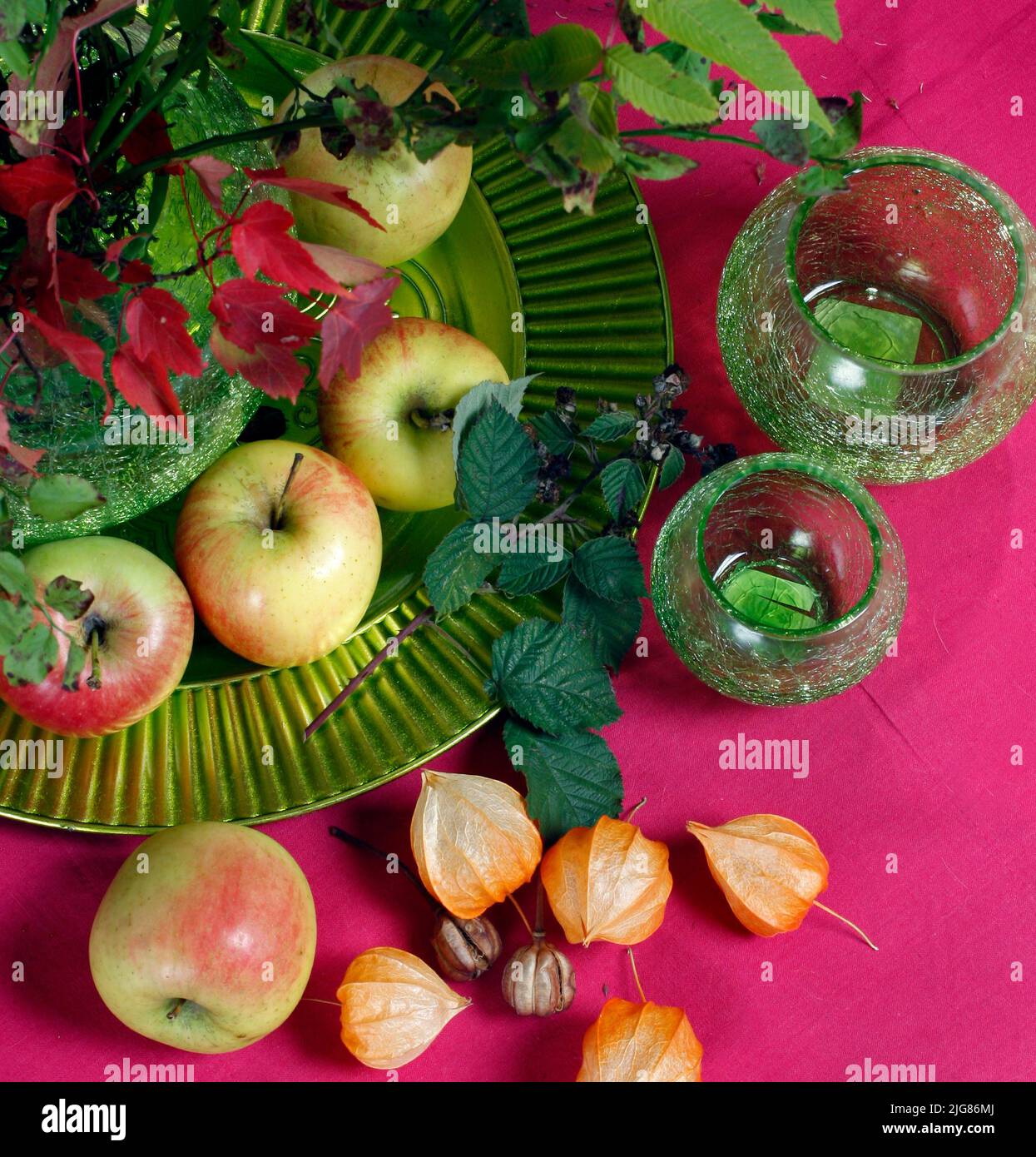 Genre pictures in a studio with an autumn theme Stock Photo - Alamy