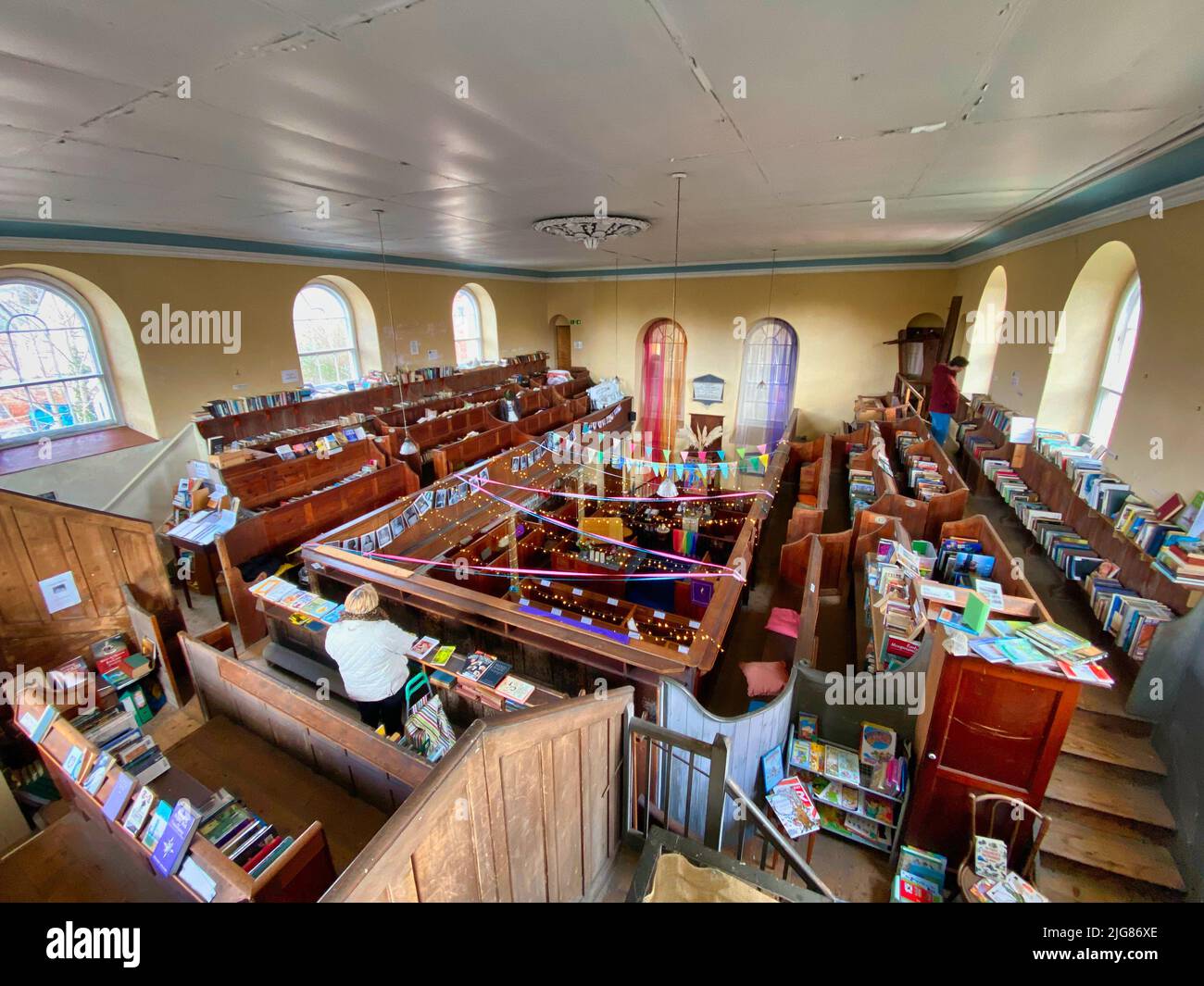 Book shop in an old church building Stock Photo - Alamy