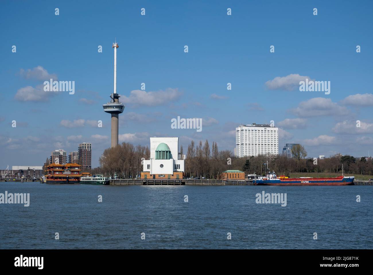 Rotterdam Scenery, Netherlands with Euromast observation tower Stock ...