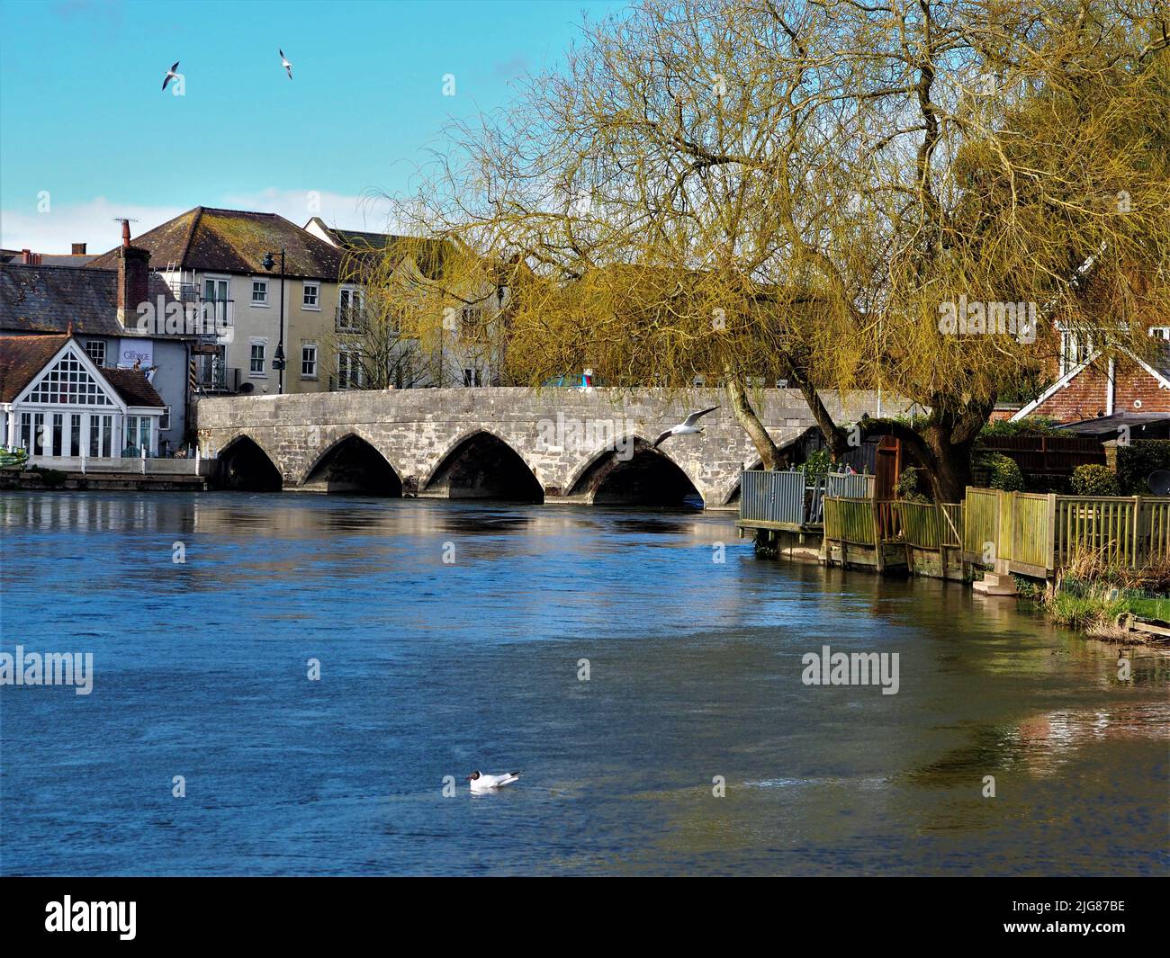 Fordingbridge Bridge South Face Stock Photo - Alamy