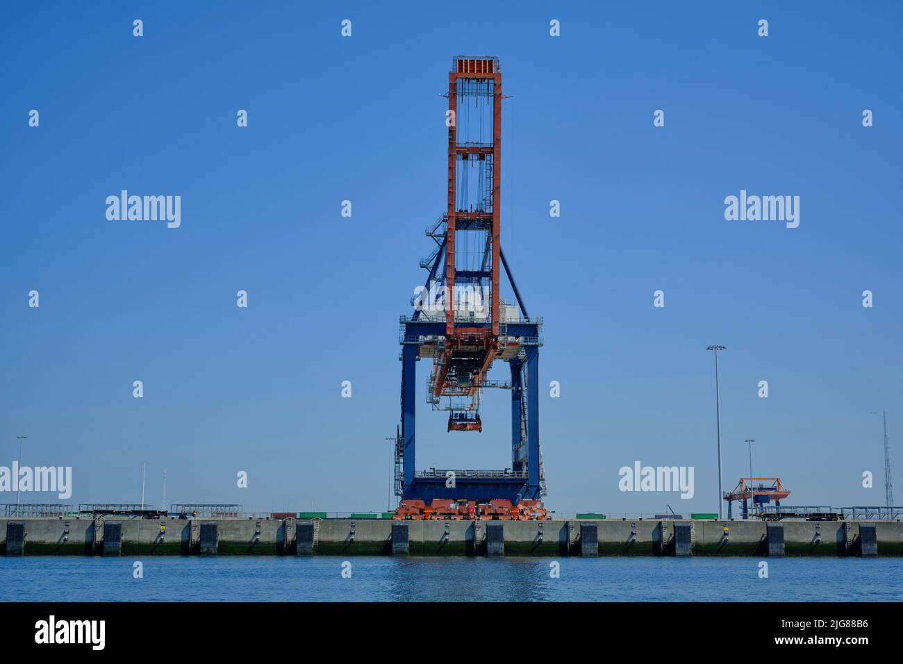 ROTTERDAM, THE NETHERLANDS - New container terminal with a very large ...
