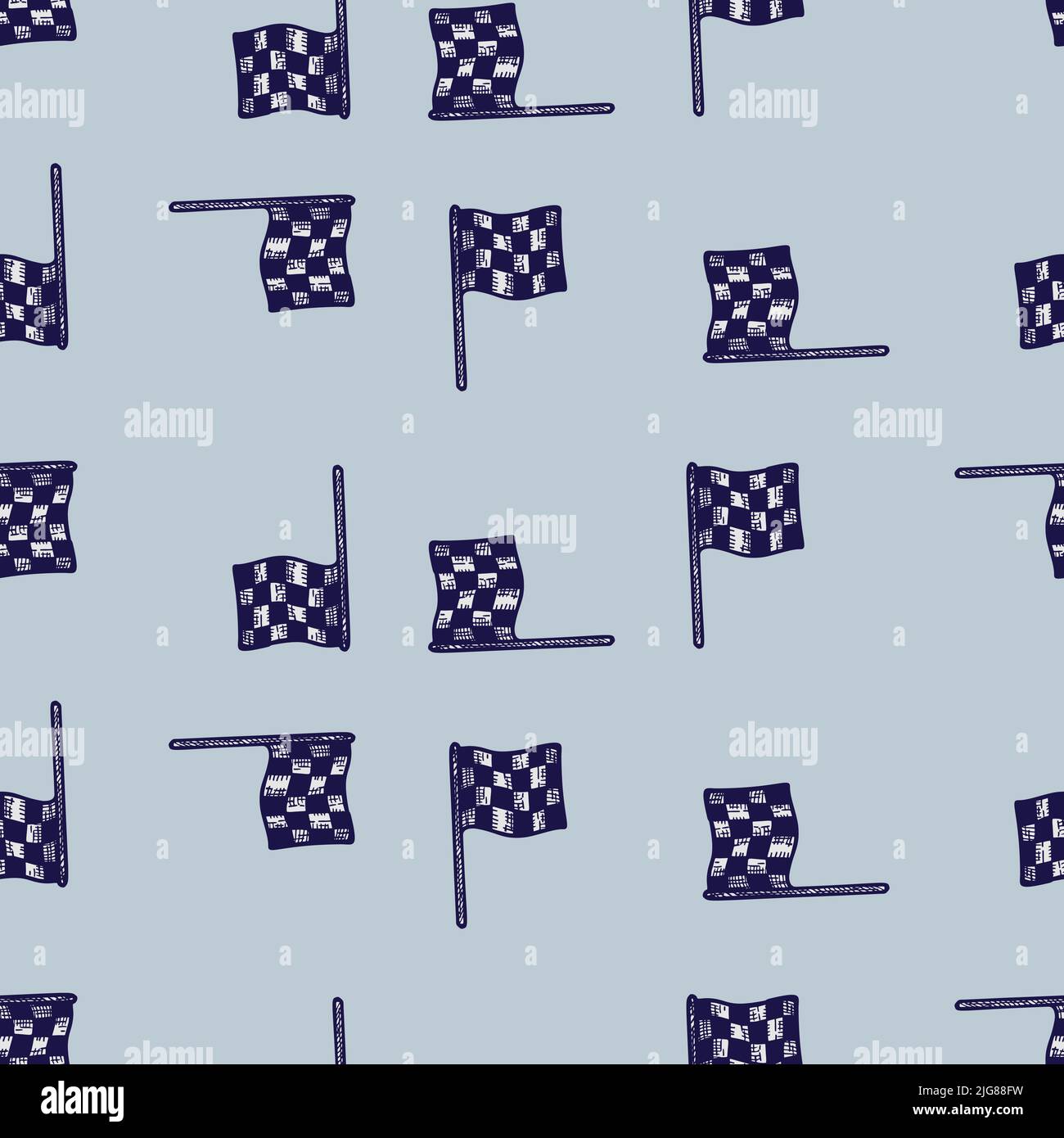 Race flag engraved seamless pattern. Vintage sport elements for drive ...