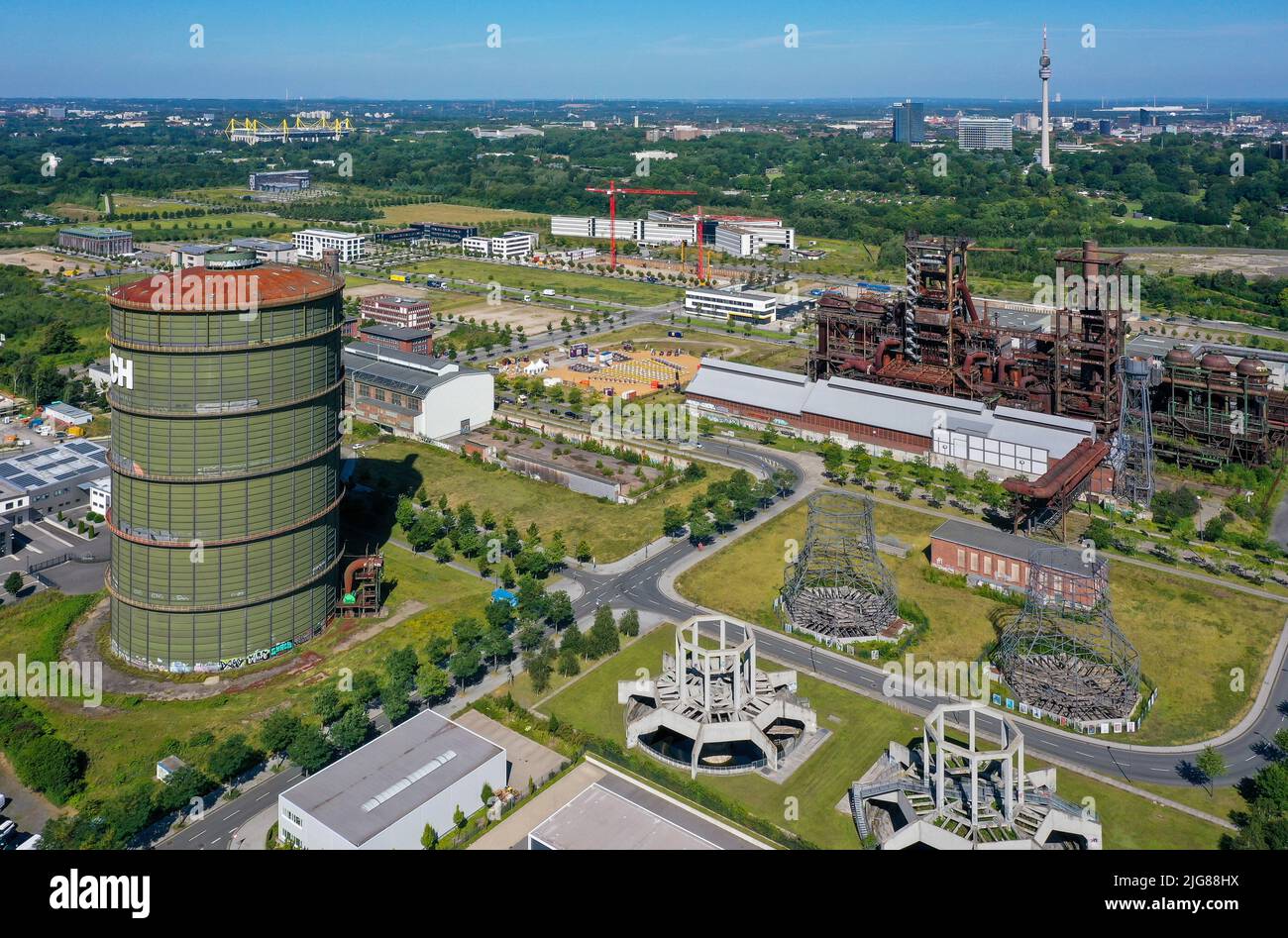 Industrial park phoenix west with gasometer hi-res stock photography ...