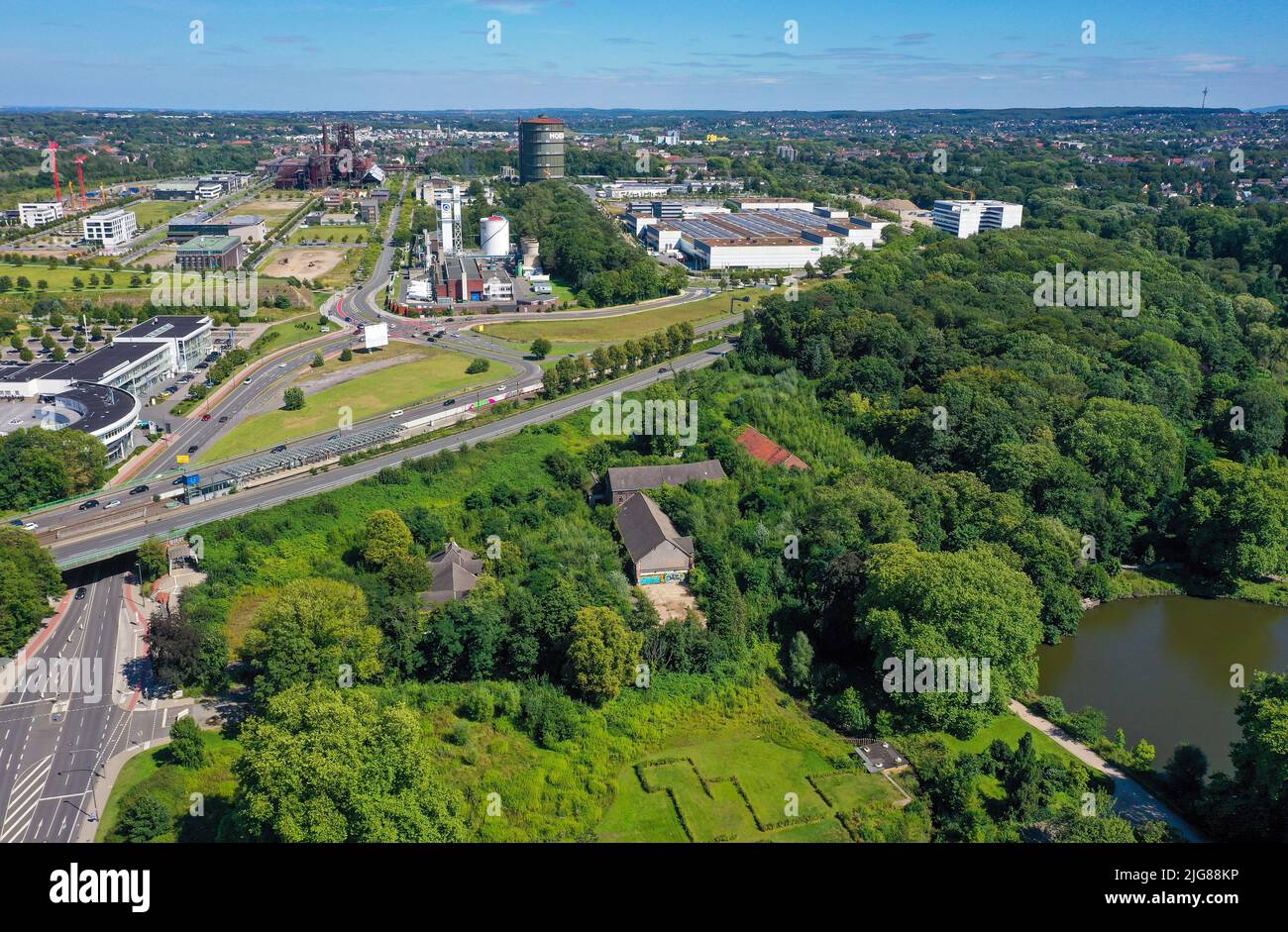 Phoenix west industrial park with gasometer and wilo park hi-res stock ...