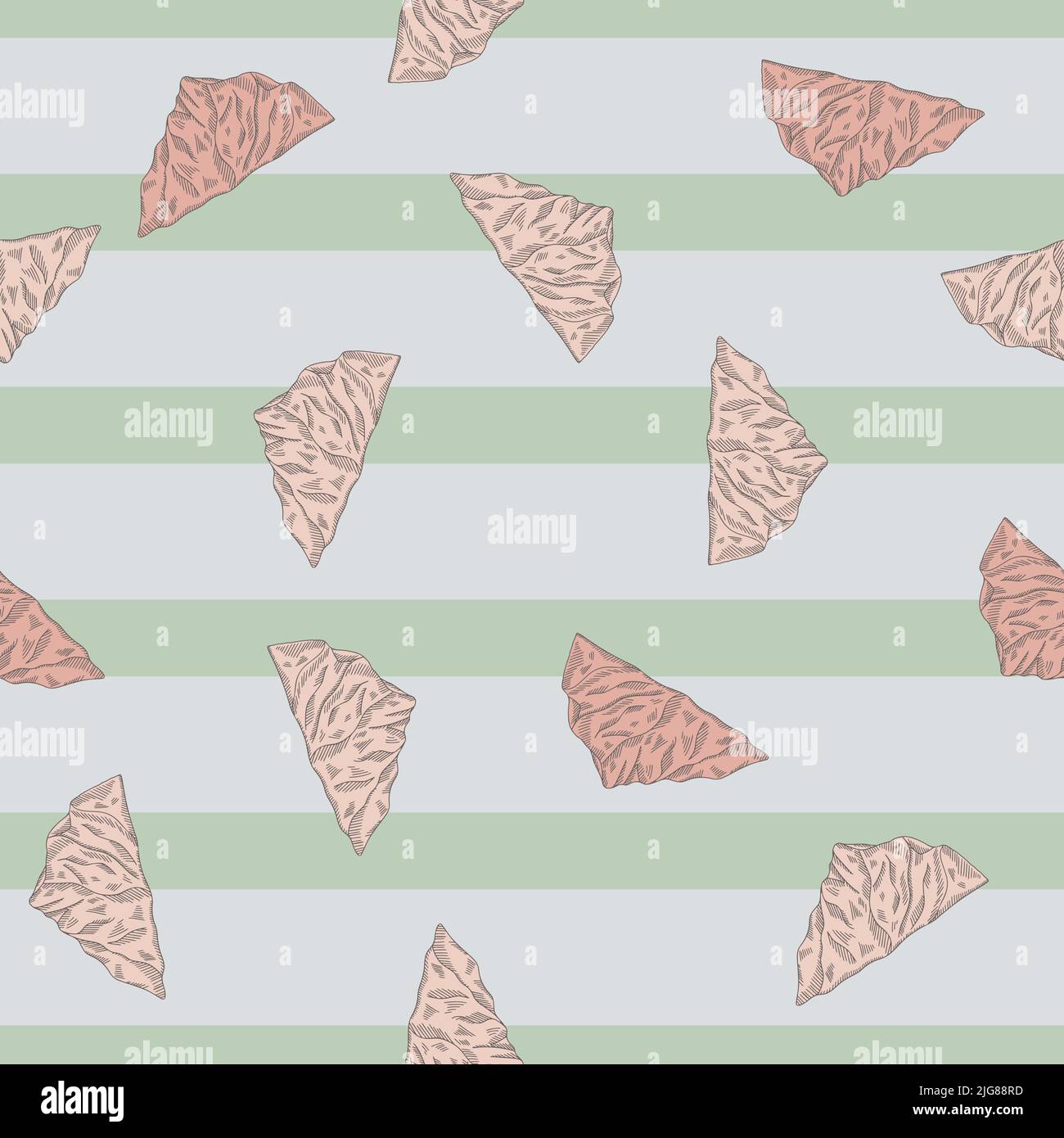 Mountain peak engraved seamless pattern. Vintage background rock ...