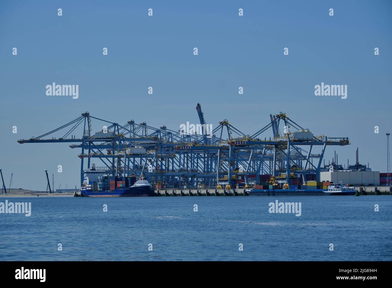 ROTTERDAM, THE NETHERLANDS - New container terminal with a very large ...