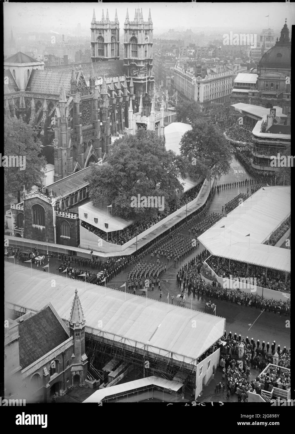 Coronation of Queen Elizabeth II, Parliament Square, City of Westminster, Greater London ...