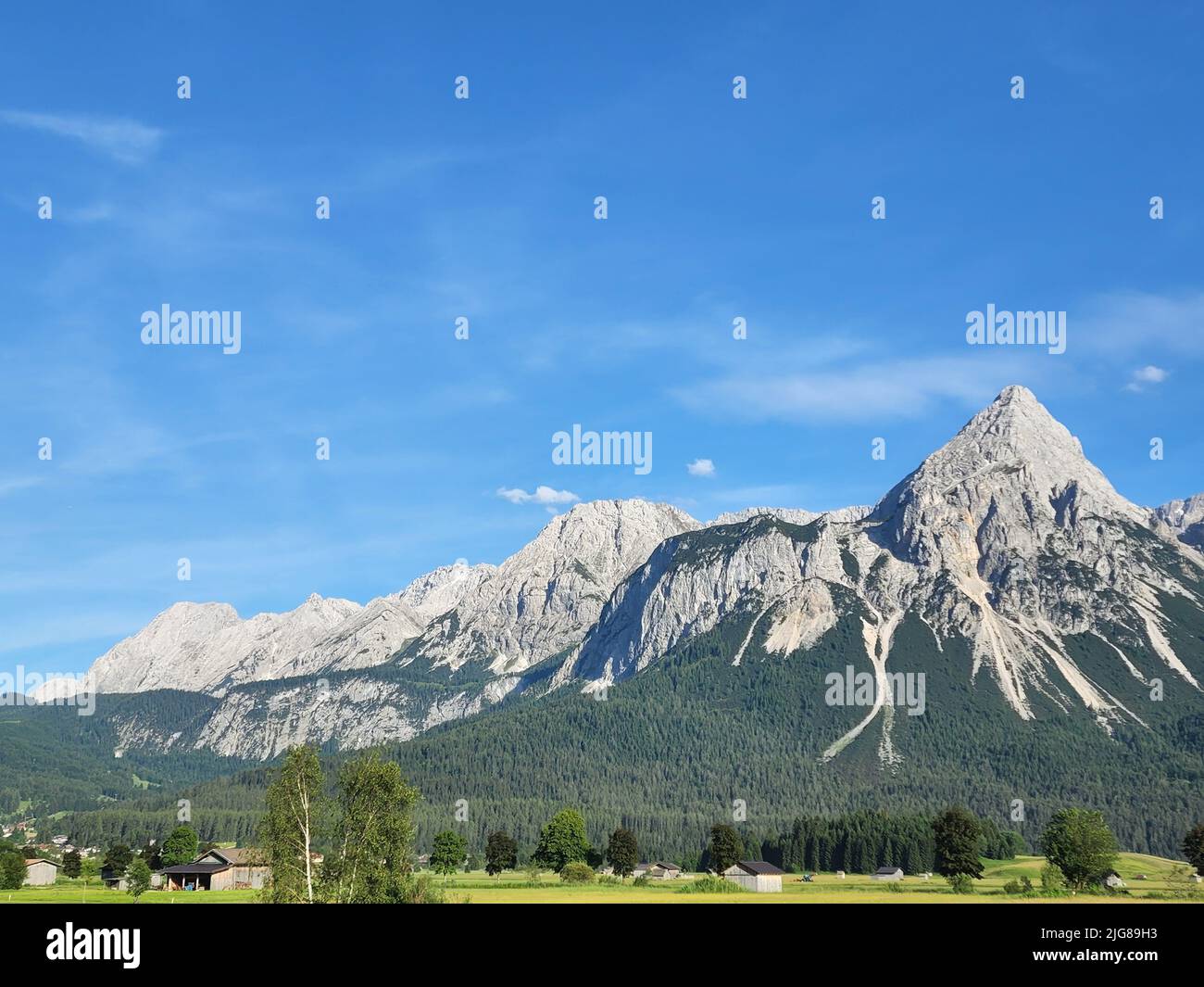 The scenic Northern Limestone Alps on the borders of Germany and ...