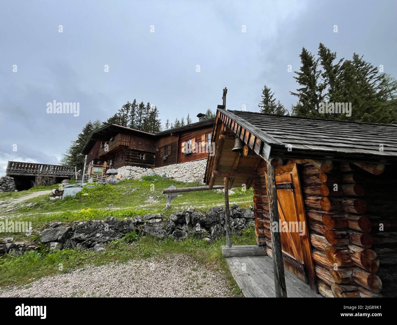 Small chapel and pleisenhutte near scharnitz hi-res stock photography ...