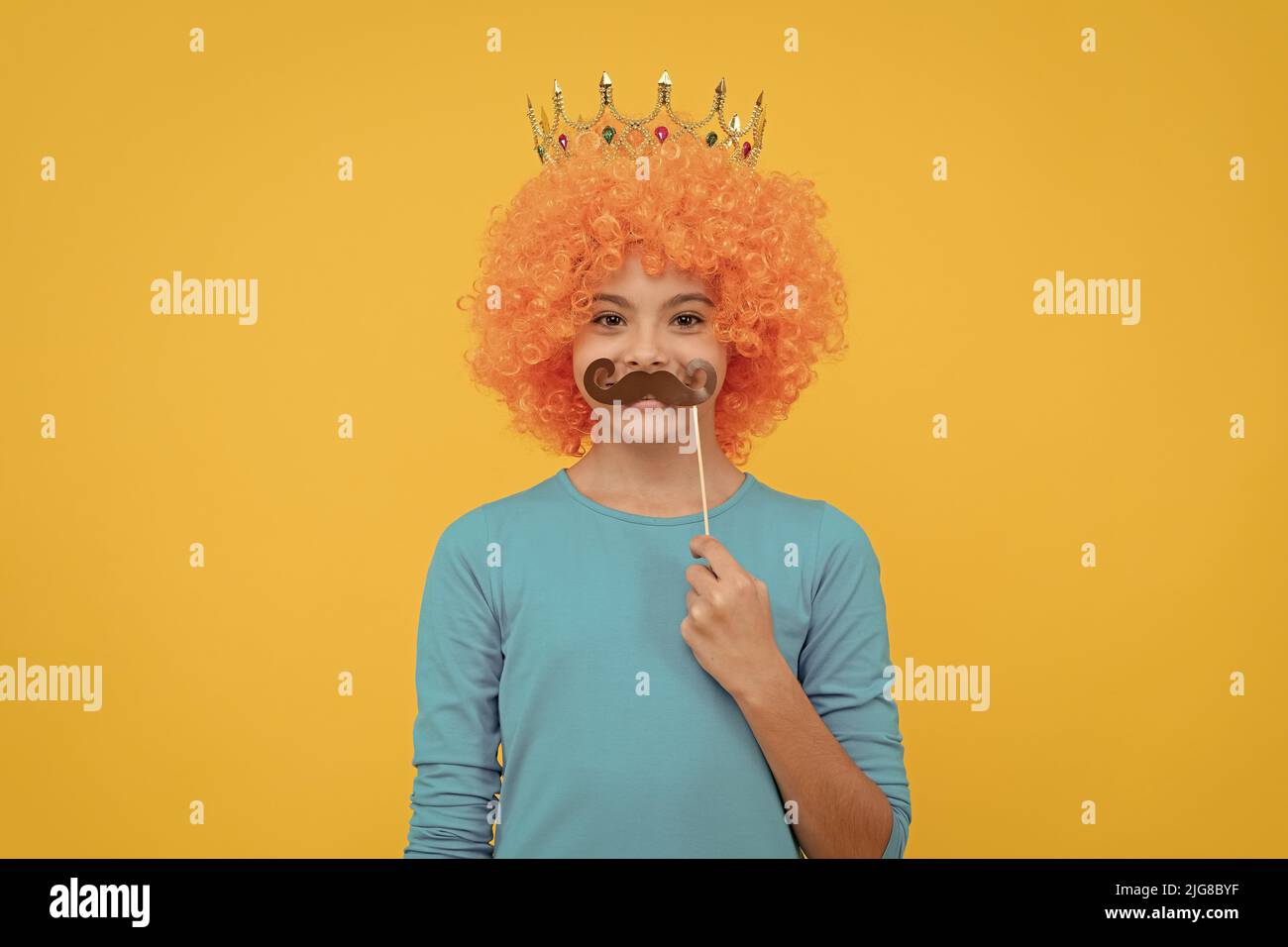 Girl with moustache hi-res stock photography and images - Alamy