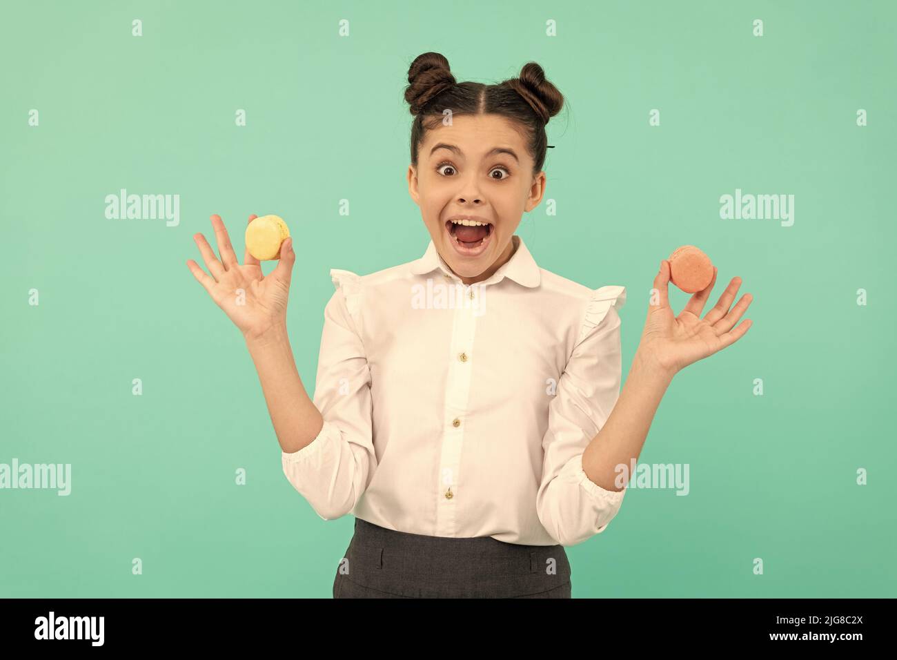 teen girl dental care. sweet tooth. yummy. patisserie biscuits ...