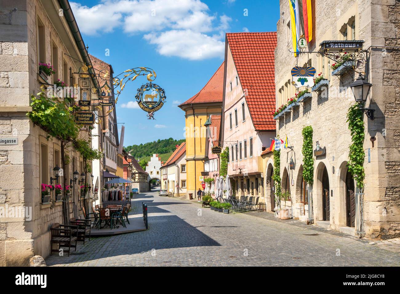 The historic old town of Sommerhausen in Lower Franconia on the Main ...