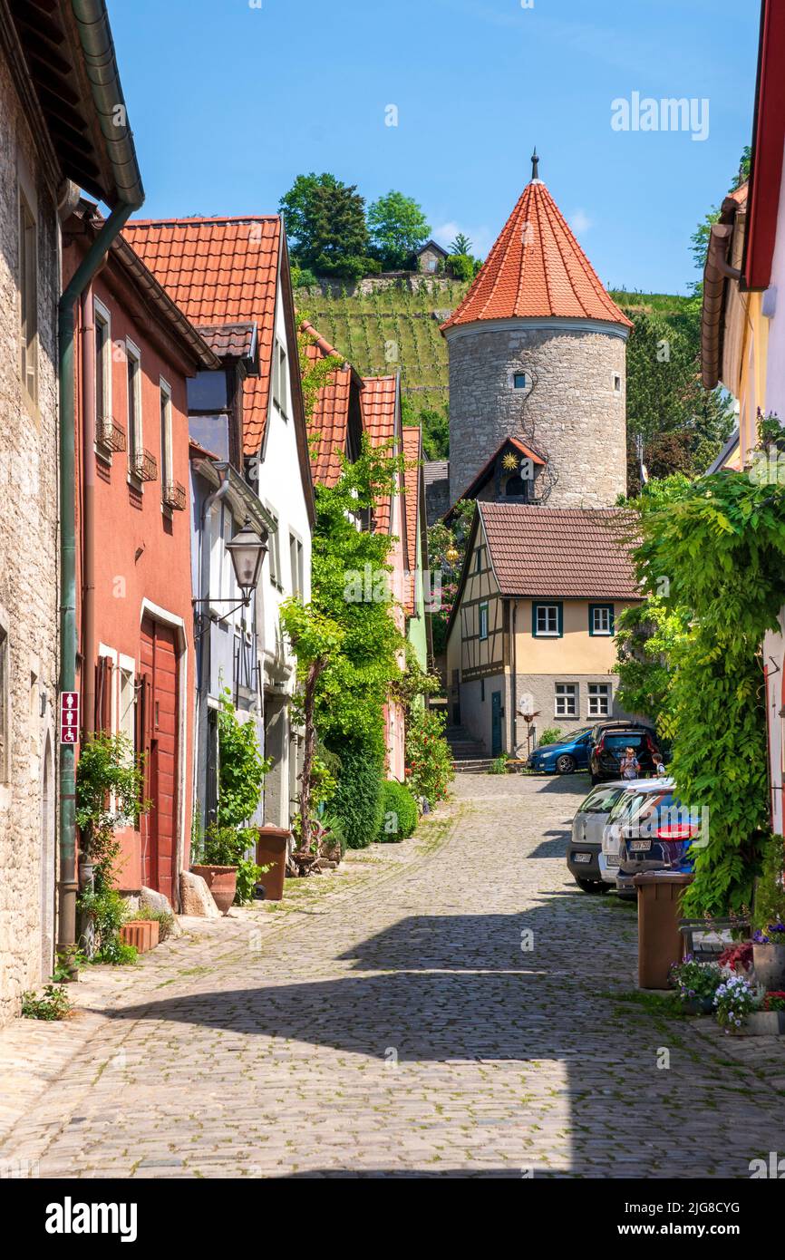 The historic old town of Sommerhausen in Lower Franconia on the Main ...