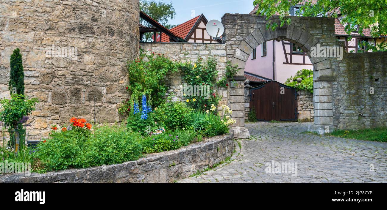 The historic old town of Sommerhausen in Lower Franconia on the Main ...